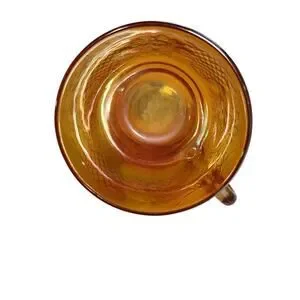 Carnival Glass | Kitchen | Vintage Carnival Glass Teacup Saucer Orange ...